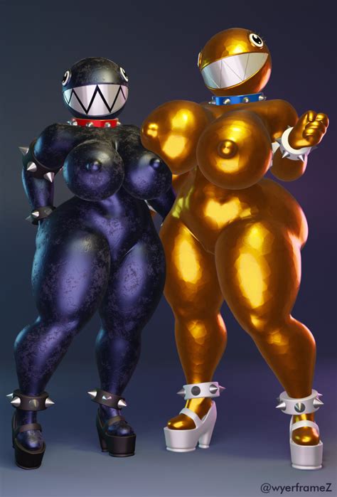 Rule 34 2girls 3d Anthro Anthrofied Big Breasts Big Nipples Blender Breasts Chain Chomp Fat