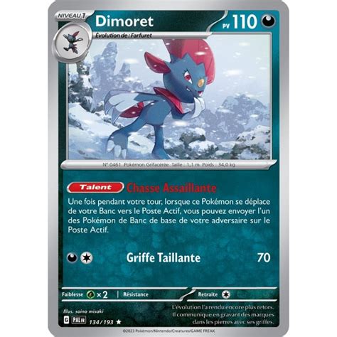 Dimoret 134 193 Carte Pokémon Rare Neuve VF