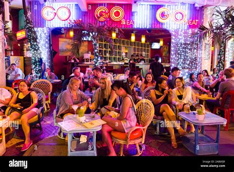 Ho Chi Minh City Vietnam January 16 2016 Nightlife Street Scene In