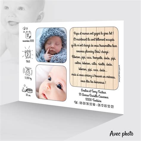 Faire Part Naissance Original A GRATTER Fille ou Garçon naissance bébé