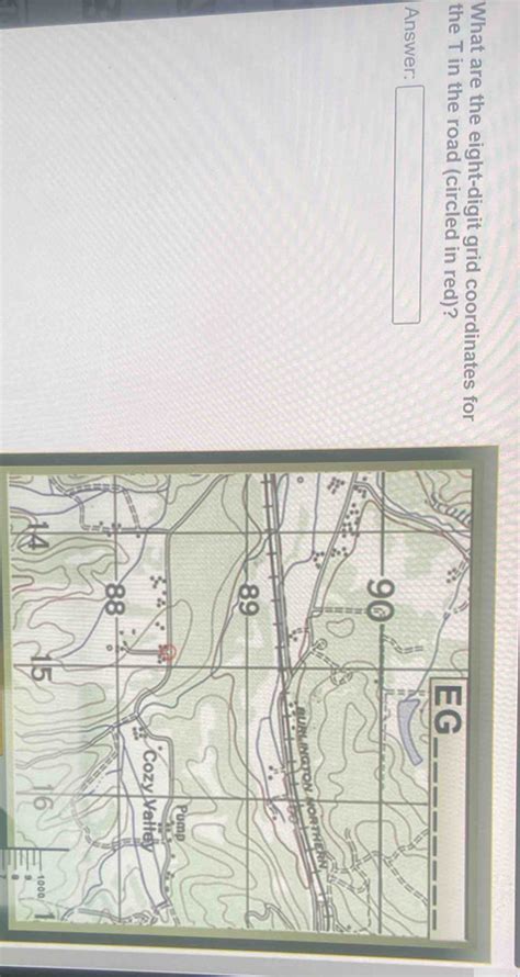 Solved What Are The Eight Digit Grid Coordinates For The T In The Road