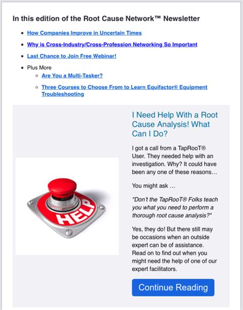 Root Cause Network Newsletter TapRooT Root Cause Analysis