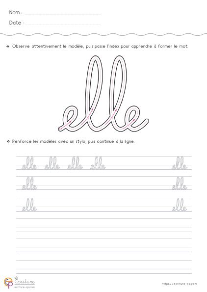 exercices d écriture cursive imprimer
