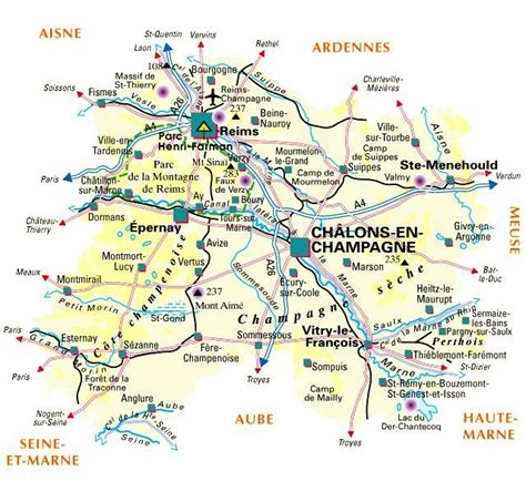 Carte De La Marne Marne Carte Des Villes Communes Sites Touristiques