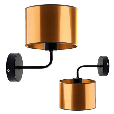 Kinkiet lampa ścienna abażur LED E27 kinkiet ścienny miedziany 573286