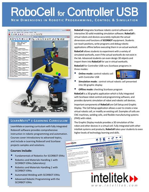 RoboCell Data Sheet Intelitek