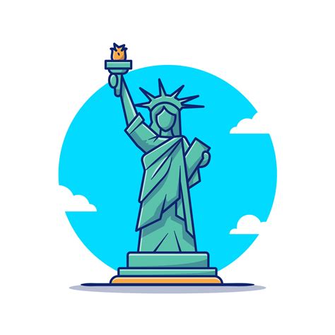 Ilustración de icono de vector de dibujos animados de estatua de la