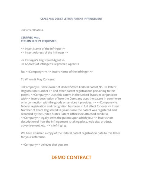 Free Copyright Infringement Notice Template Doc Example Tacitproject