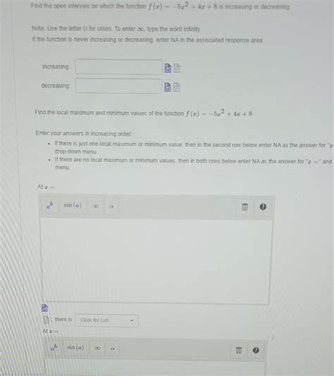 solved find the open intervals on which the function