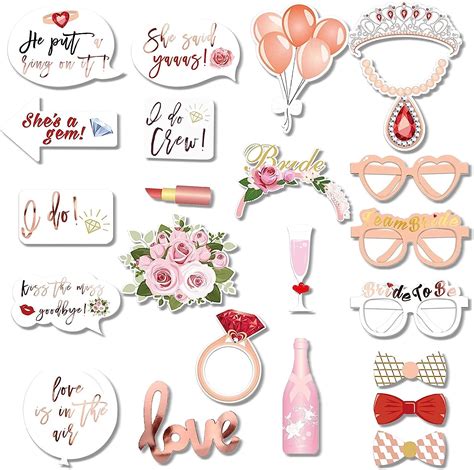 Pcs Hen Party Photo Booth Props Team Bride Selfie Props Rose Gold