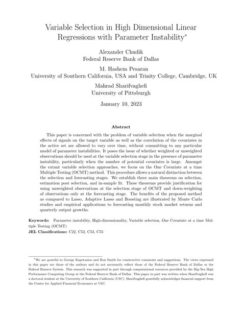pdf online theory supplement to variable selection and forecasting in high dimensional linear