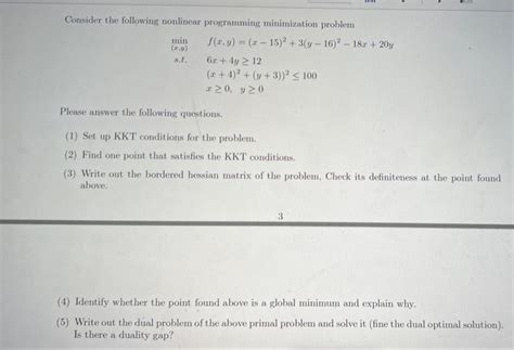 solved consider the following nonlinear programming