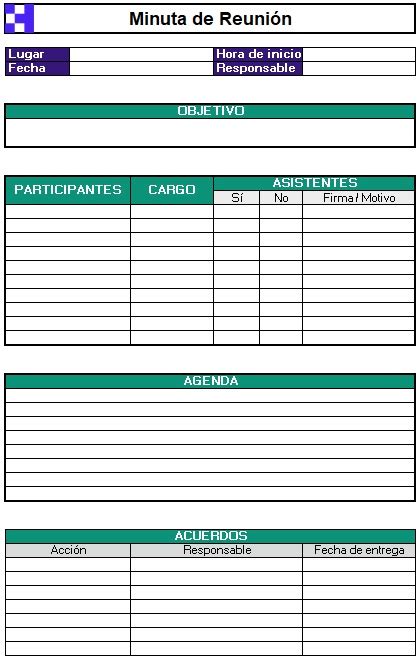 GRATIS Formato de minuta de reunión en Excel Crehana