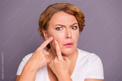 Close Up Photo Beautiful Amazing Mature She Her Lady Oh No Facial