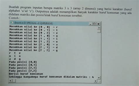 Contoh Array Dimensi