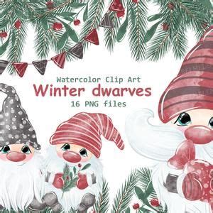 Gnomes Creator Watercolor Holiday Clipart Nordic Etsy Nordic