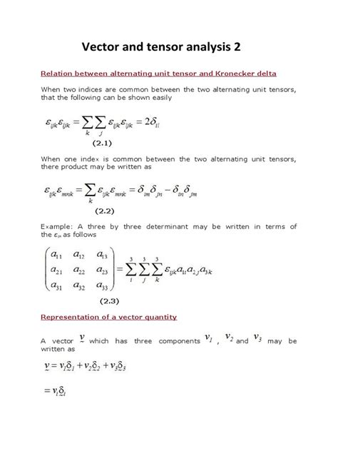 vector and tensor analysis 2 pdf euclidean vector tensor