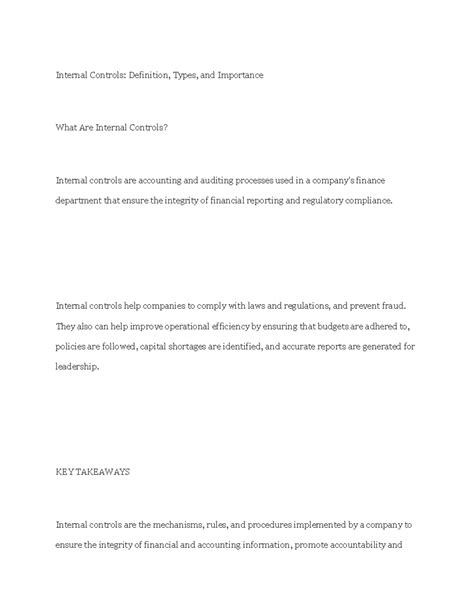 Internal Controls Definition Types And Importance Internal Controls