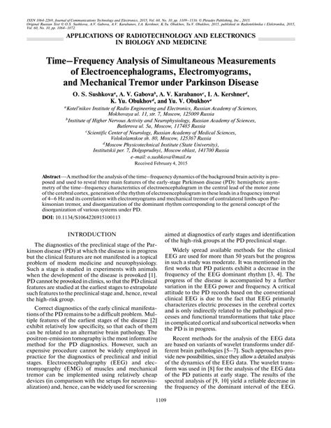 pdf time frequency analysis of simultaneous measurements of electroencephalograms