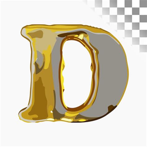 D Desenho de letras fonte elegante amarelo dourado brilhante metálico