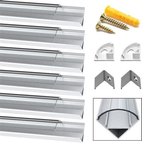 Chesbung LED Aluminium Profil 1m 6er Pack in V Form für LED Strips