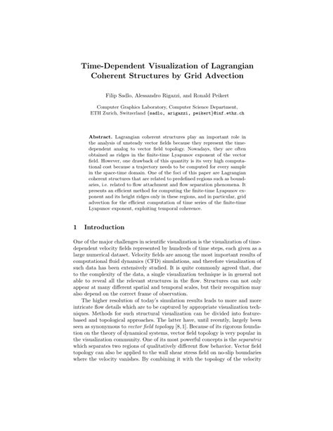 pdf time dependent visualization of lagrangian coherent structures by grid advection