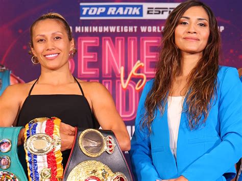 Photos Seniesa Estrada Leonela Yudica Face To Face At Final Presser