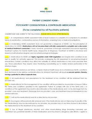 Fillable Online Patient Consent Form Psychiatry Consultation Docx Fax