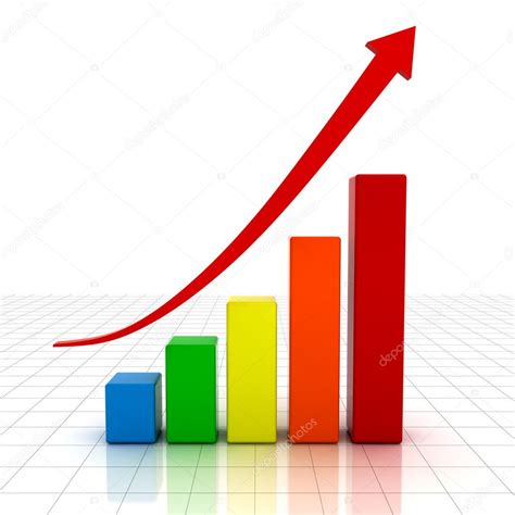Gráfico de negocio con flecha roja ascendente Foto de stock