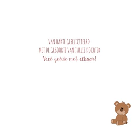 Felicitatie Geboorte Meisje Lief Kaartje Met Baby
