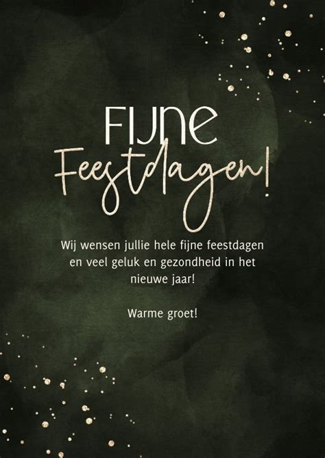 Fotokaart Fijne Feestdagen Kerstbomen Goud Kaartje2go