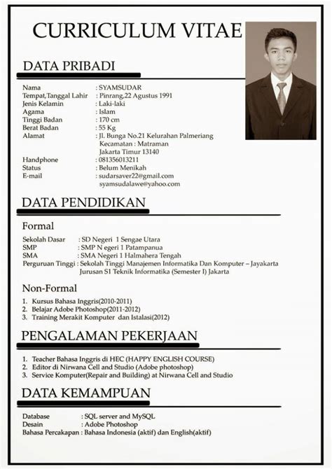 25 Contoh CV Lamaran Kerja Yang Menarik Dan Cara Membuatnya Yang Baik