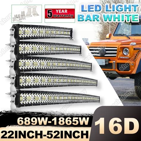 12D 3 Row 22 32 42 50 52 Inch LED Bar 12V 24V Spot Flood Beam Led Car