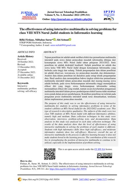 pdf the effectiveness of using interactive multimedia in solving problems for class viii mts