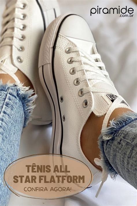 Tenis Fem All Star Flatform Couro Compre Online Pir Mide Center
