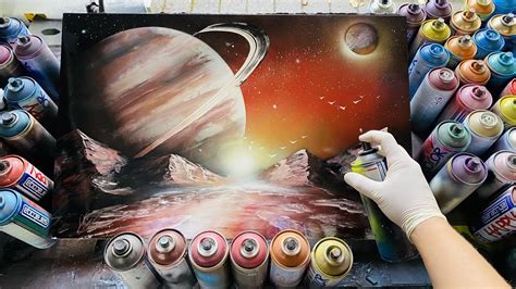 SATURN RISE SPRAY PAINT ART By Skech YouTube