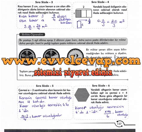 6 Sınıf Matematik MEB Yayınları Ders Kitabı Cevapları Sayfa 137 Ders