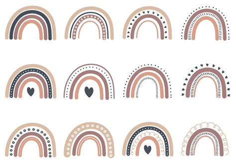 Boho Rainbow Hand Draw 3147825 Vector Art At Vecteezy