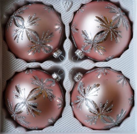 Matte Zart Rosane Weihnachtskugeln Aus Glas 10 Cm 4er Set