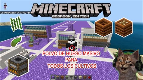 GRANJA DE CAÑA DE AZUCAR Y BAMBU CON ALGAS Y POLVO DE HUESO MINECRAFT
