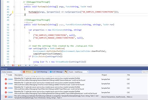 RunSample Call Is Ambiguous Between The Following Methods Or