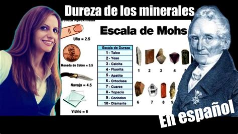 Dureza de los minerales ESCALA DE MOHS En español ciencia
