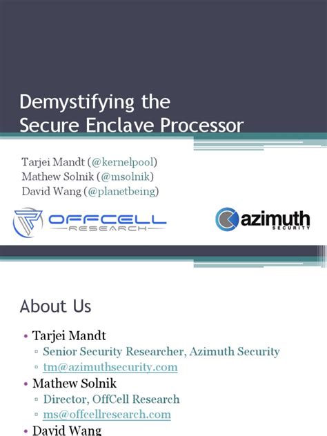 us 16 mandt demystifying the secure enclave processor pdf device driver kernel operating