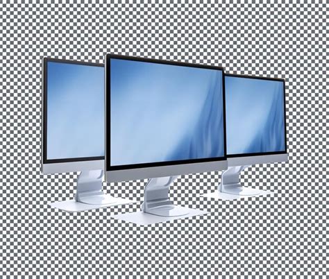 Premium Psd Three Computer Monitor Isolated On Transparent Background