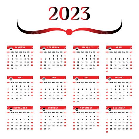 Kalender Merah Dan Hitam 2023 Dengan Bentuk Yang Unik Kalender 2023