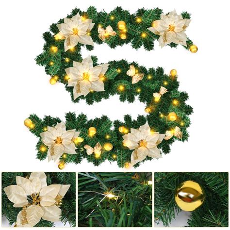 Guirlande de Noël Guirlande de décoration de Noël avec lumières LED