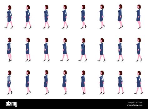 Businesswoman Character Walk Cycle Animation Sequence Loop Animation