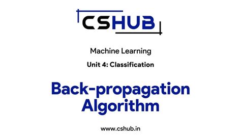 back propagation algorithm machine learning