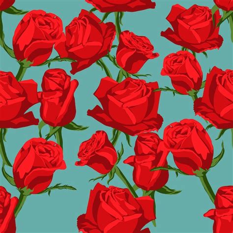 Patrón floral transparente con rosas rojas vector illustrationseamless