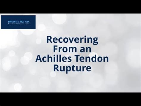 Recovering From An Achilles Tendon Rupture YouTube
